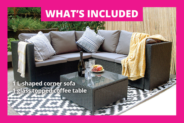 5-Seater Temple Rattan Corner Sofa Set – Cascabelle